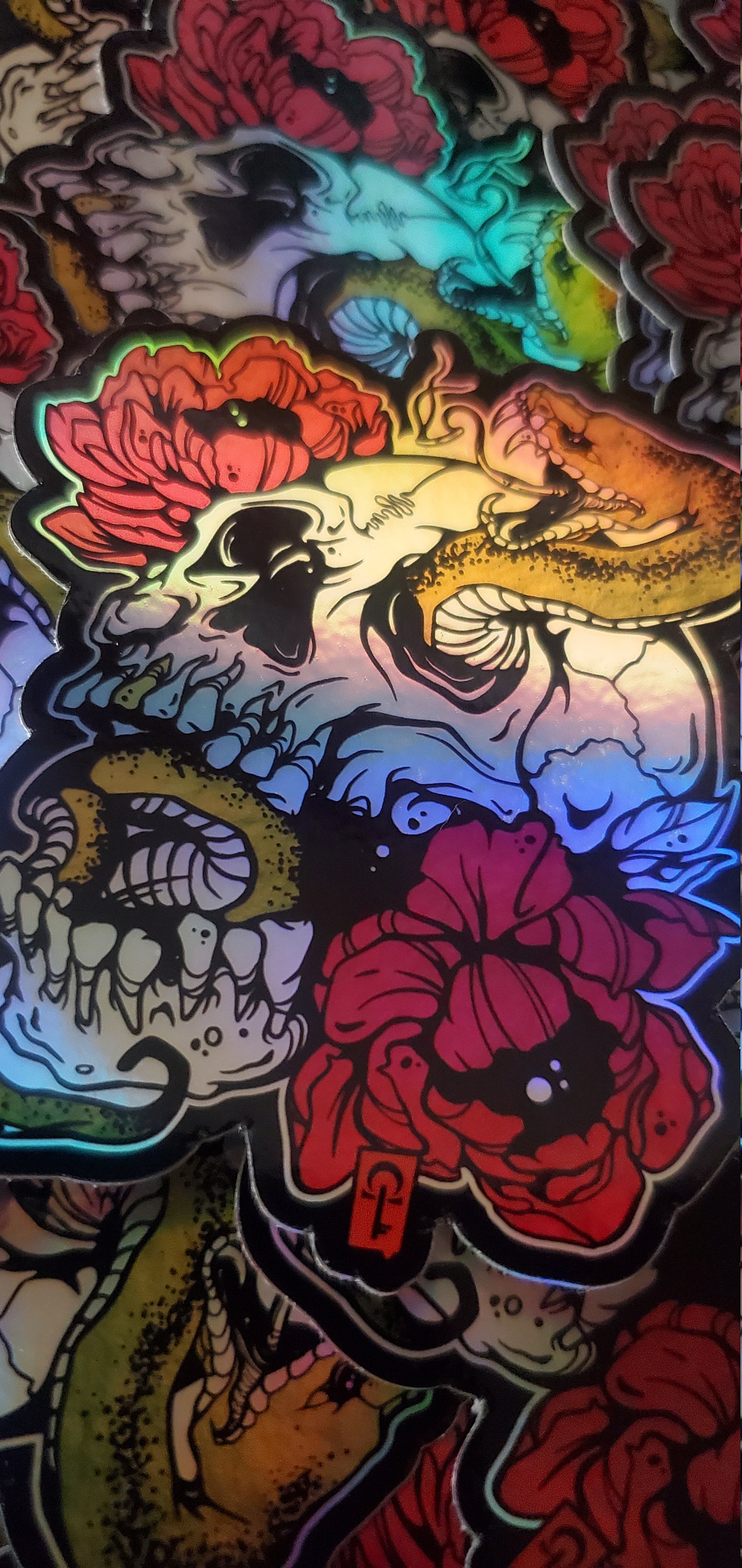 Skull and Snake Holographic Sticker | Etsy