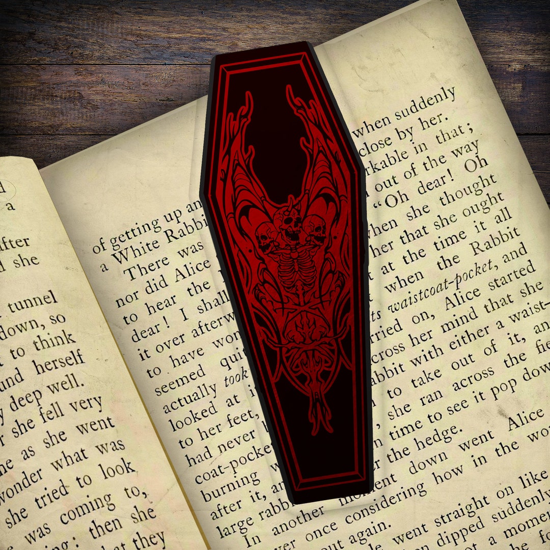 Coffin Shaped Three Demons Foil Art Bookmark - Etsy