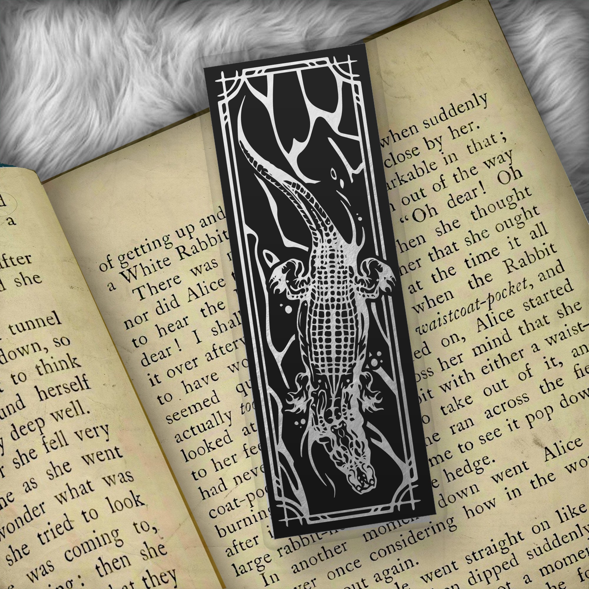 Alligator Crocodile Foil Art Bookmark - Etsy