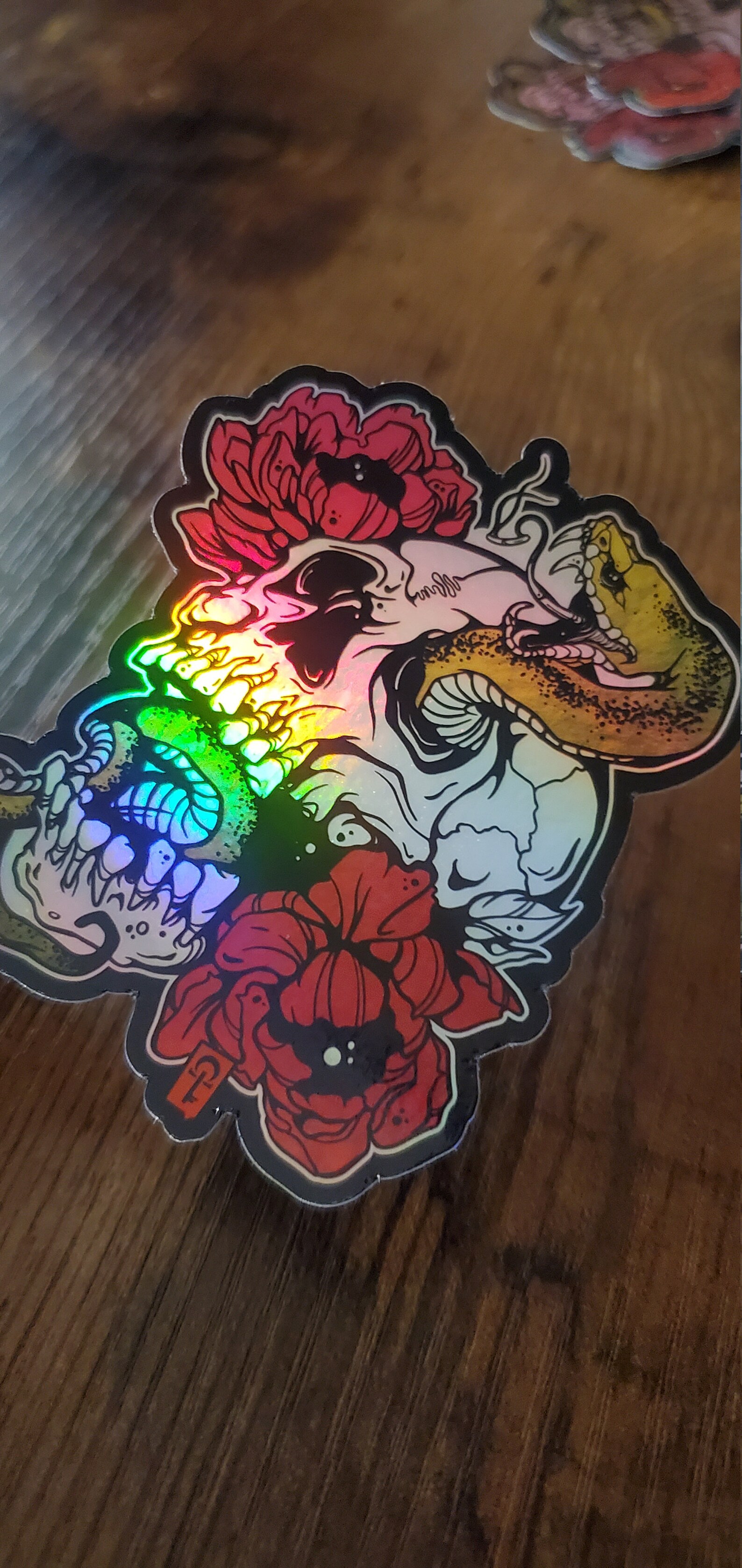 Skull and Snake Holographic Sticker | Etsy