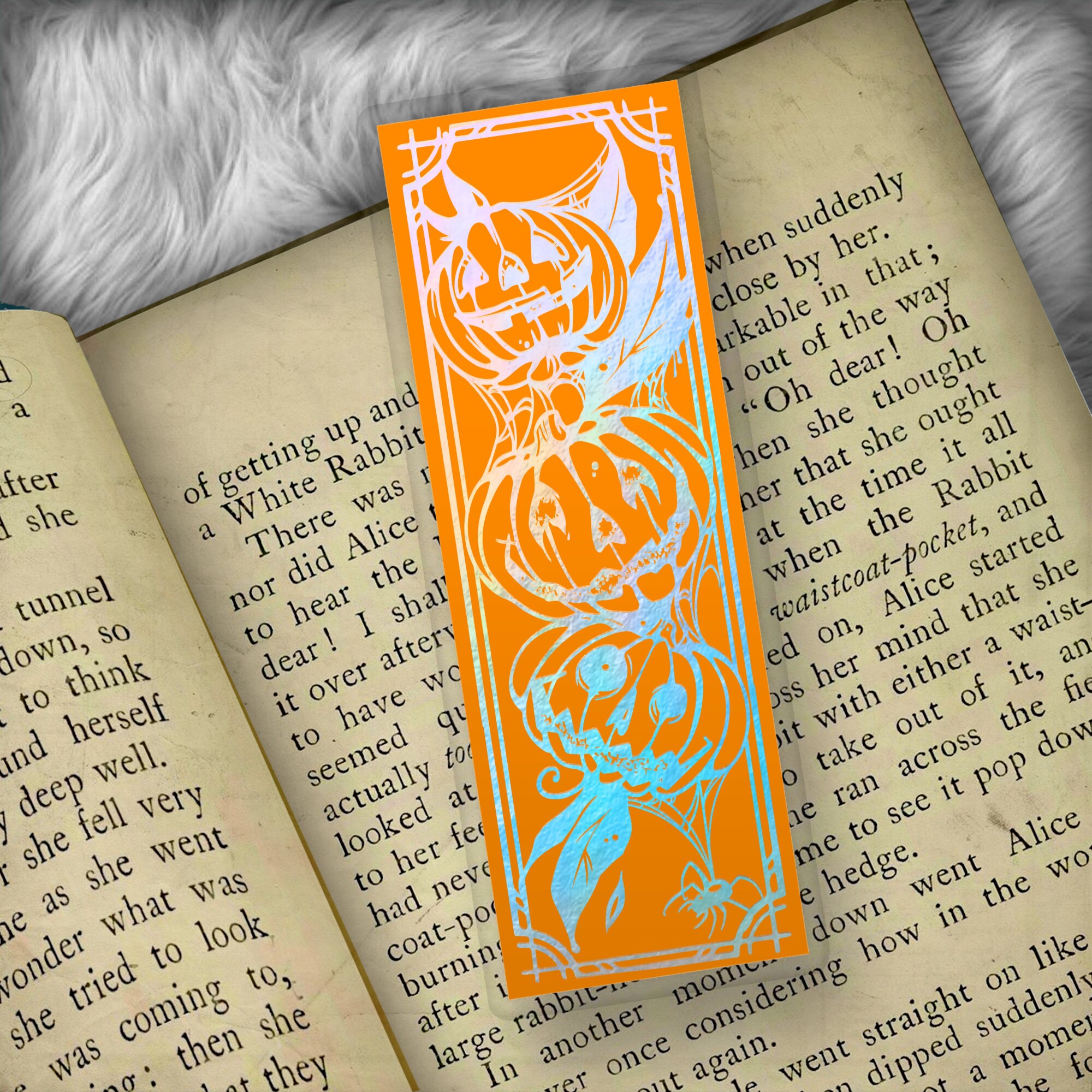 Halloween Pumpkins Foil Art Bookmark | Etsy