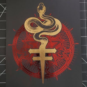 Leviathan Cross Snake Multi Foil Art Print - Etsy