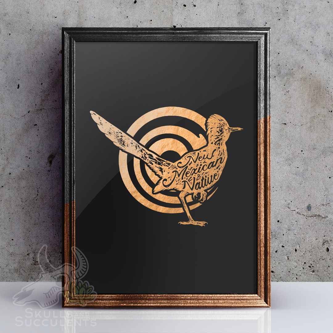 Roadrunner New Mexican Native Foil Art Print - Etsy