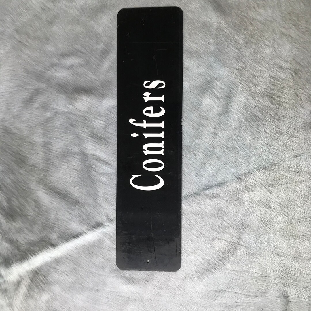 Antique Garden Sign Metal Tree Sign Conifers New England Garden Sign ...