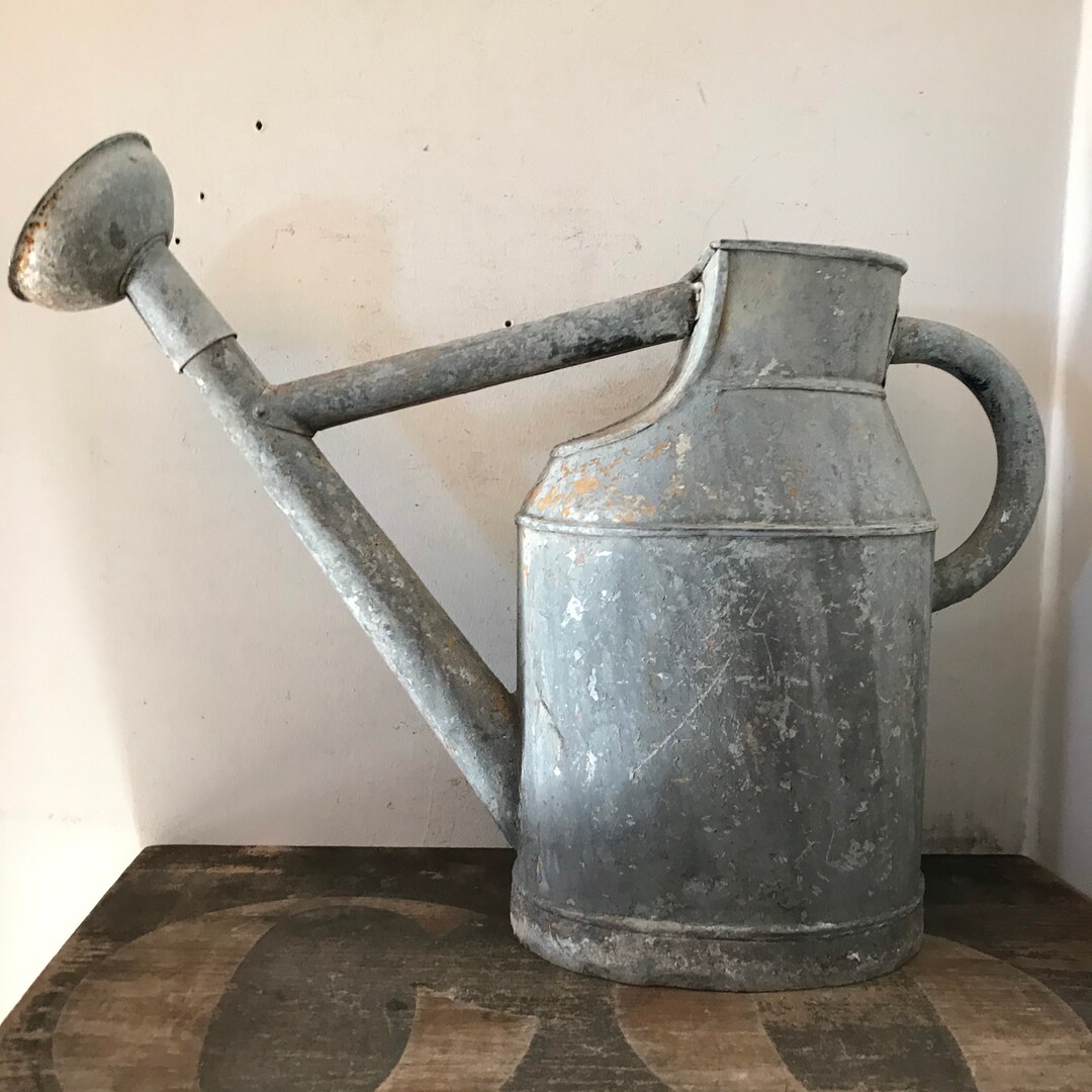 Antique French Watering Can France Zinc Copper Rosette Watering Can ...