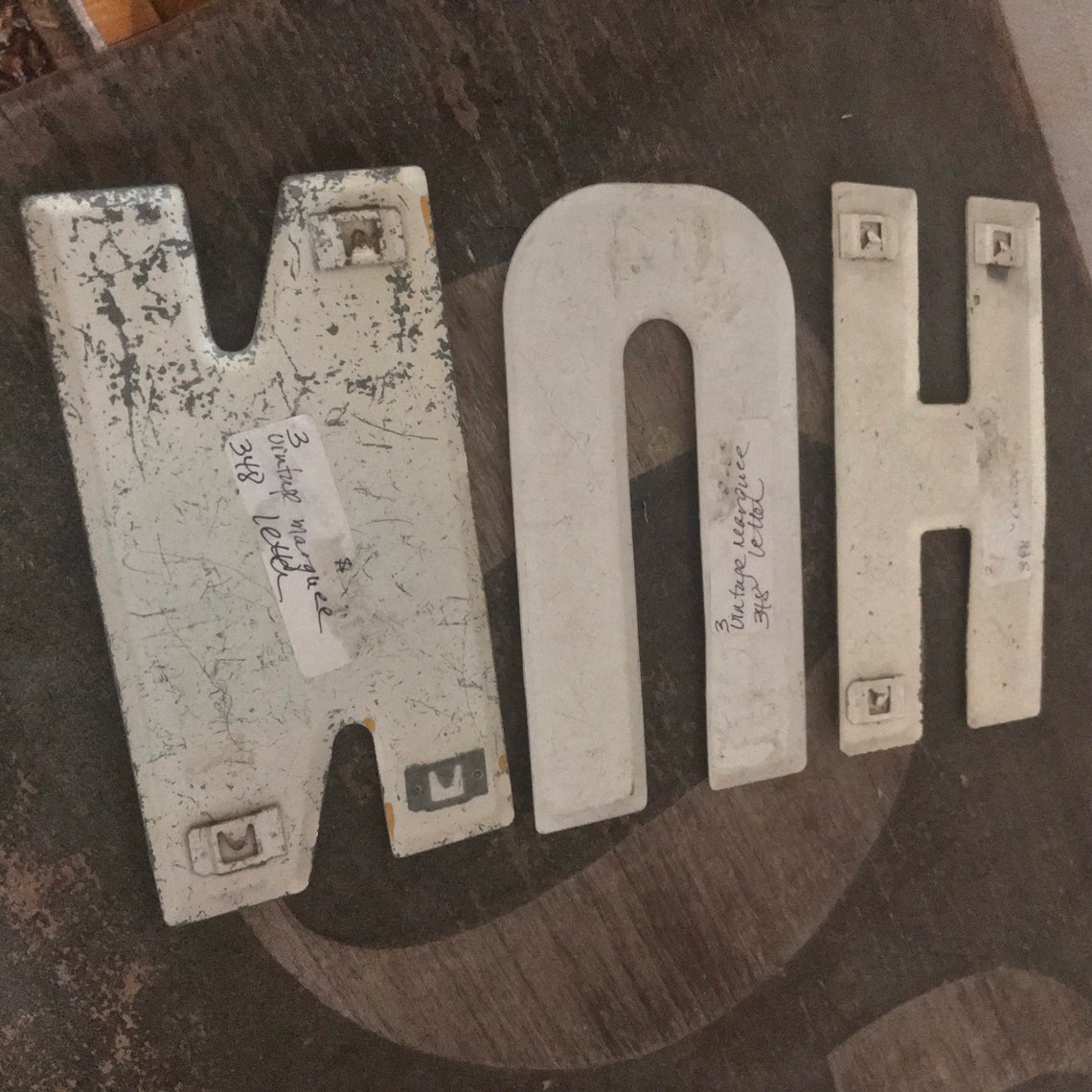 Antique Metal Letters HUN Wood Letter Store Sign Industrial - Etsy