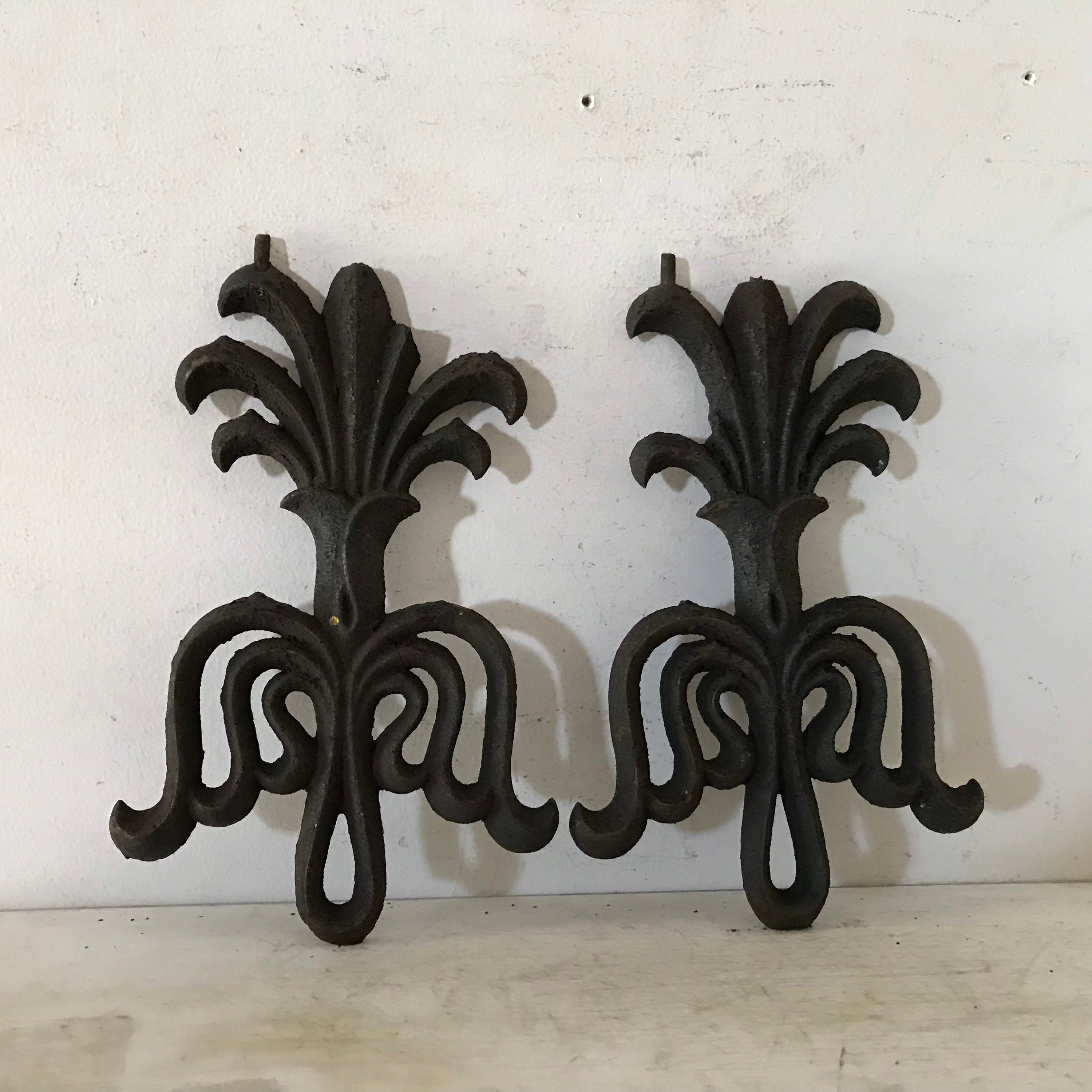 Antique Iron Flower Fragments French Style Metal Industrial ...