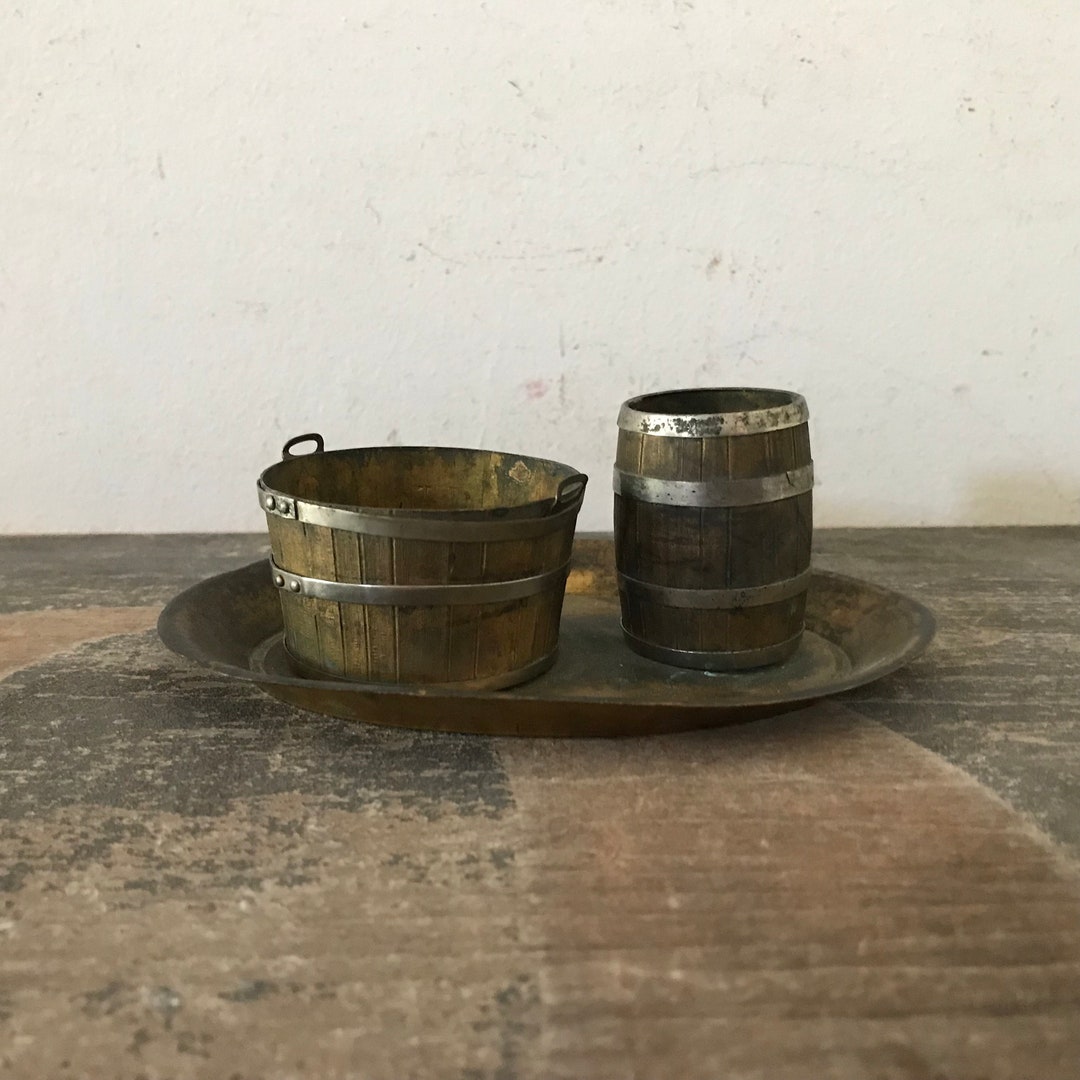 Antique Faux Bois Barrels and Tray Accessory Victorian Woodlands Garden ...