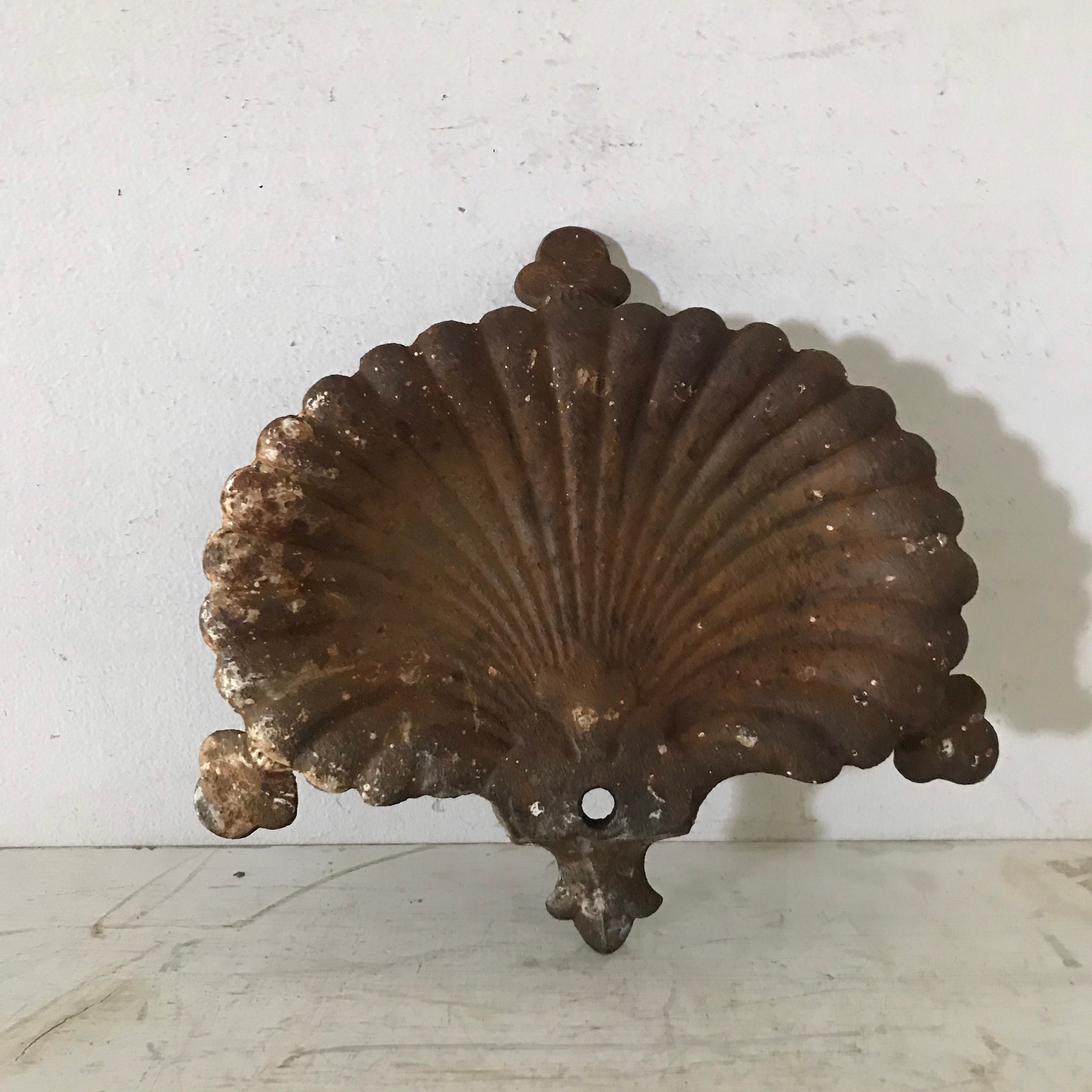 Antique French Shell Fragment Iron Garden Footed Architectural French ...