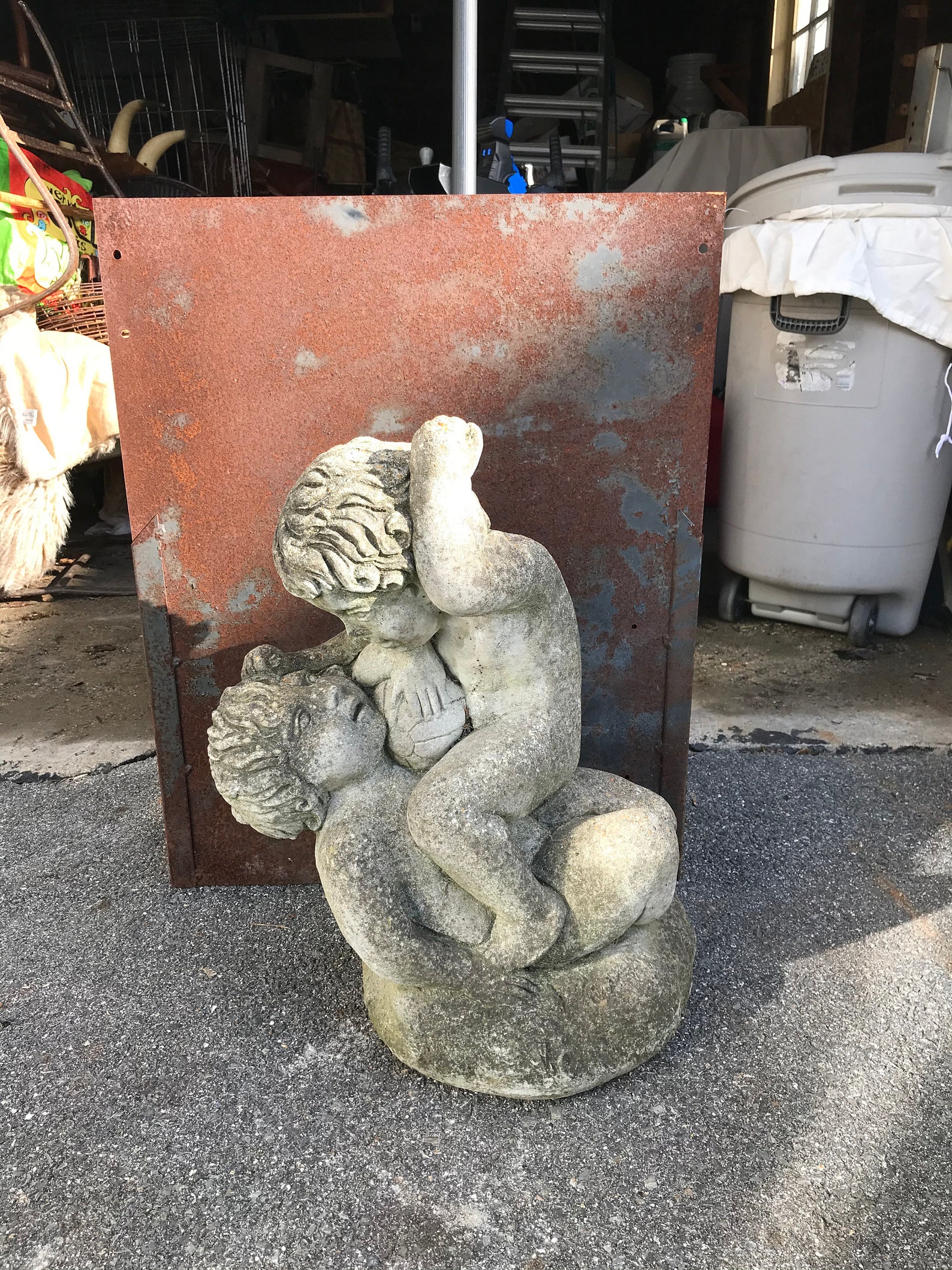 Antique English Stone Statue Putti Garden Statue English Stone - Etsy