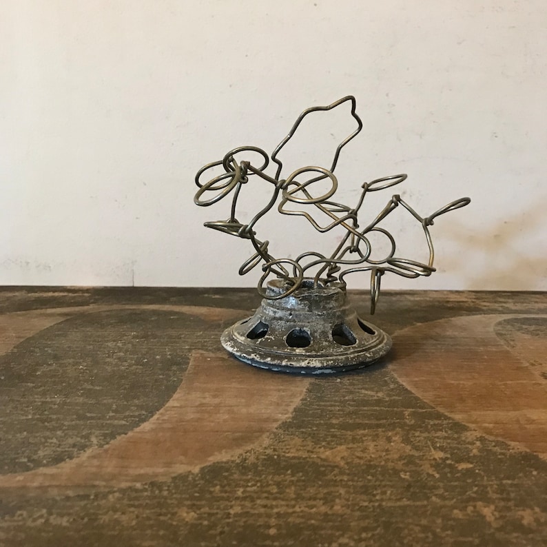 Antique Wire Flower Frogs Industrial Flower Arranger French Garden Wire ...