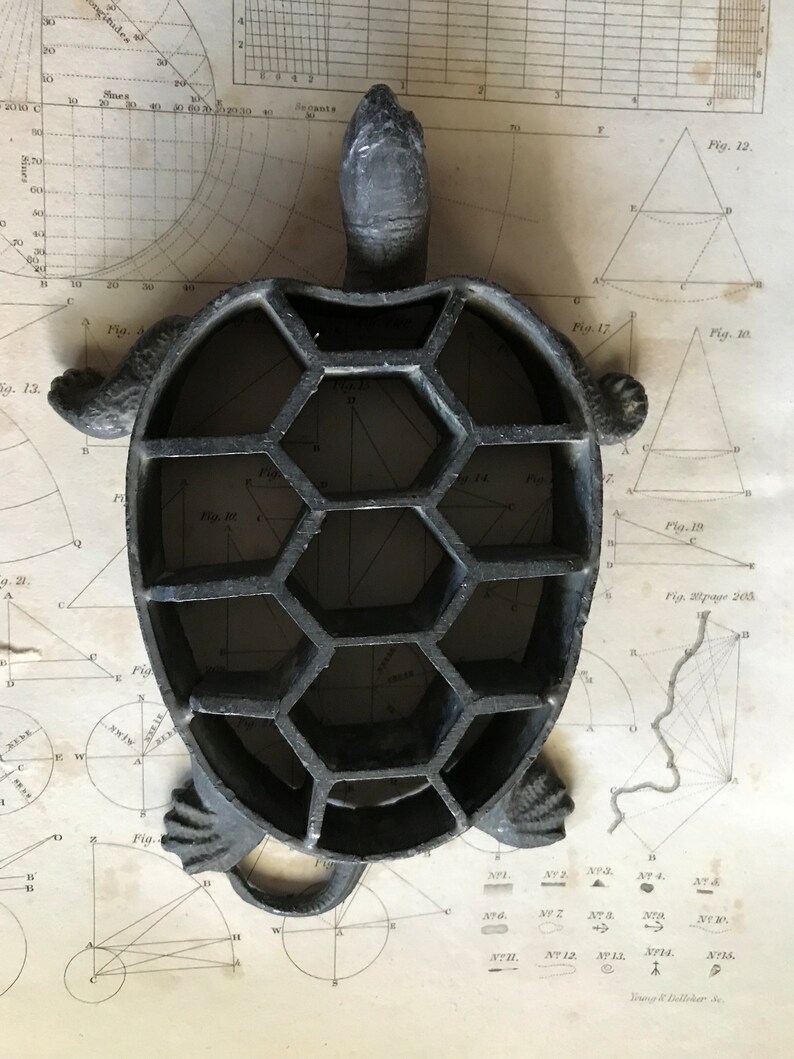 Antique Flower Frogs Turtle Metal Aesthetic Garden Ikebana - Etsy