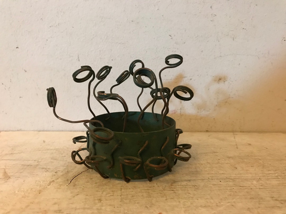 Antique Wirework Flower Frog Copper Wire Flower Frog Industrial Ikebana ...