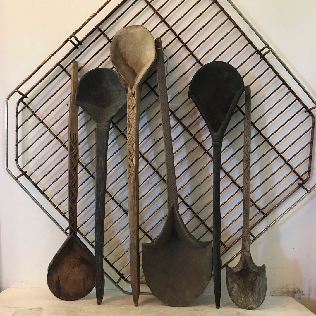 Antique Wood Spoon Collection Tribal Carved Spoon - Etsy