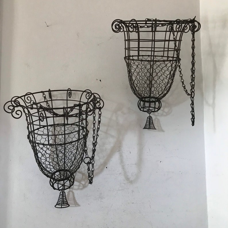 Antique Wire Baskets Urn Hanging Trough Garden Basket - Etsy