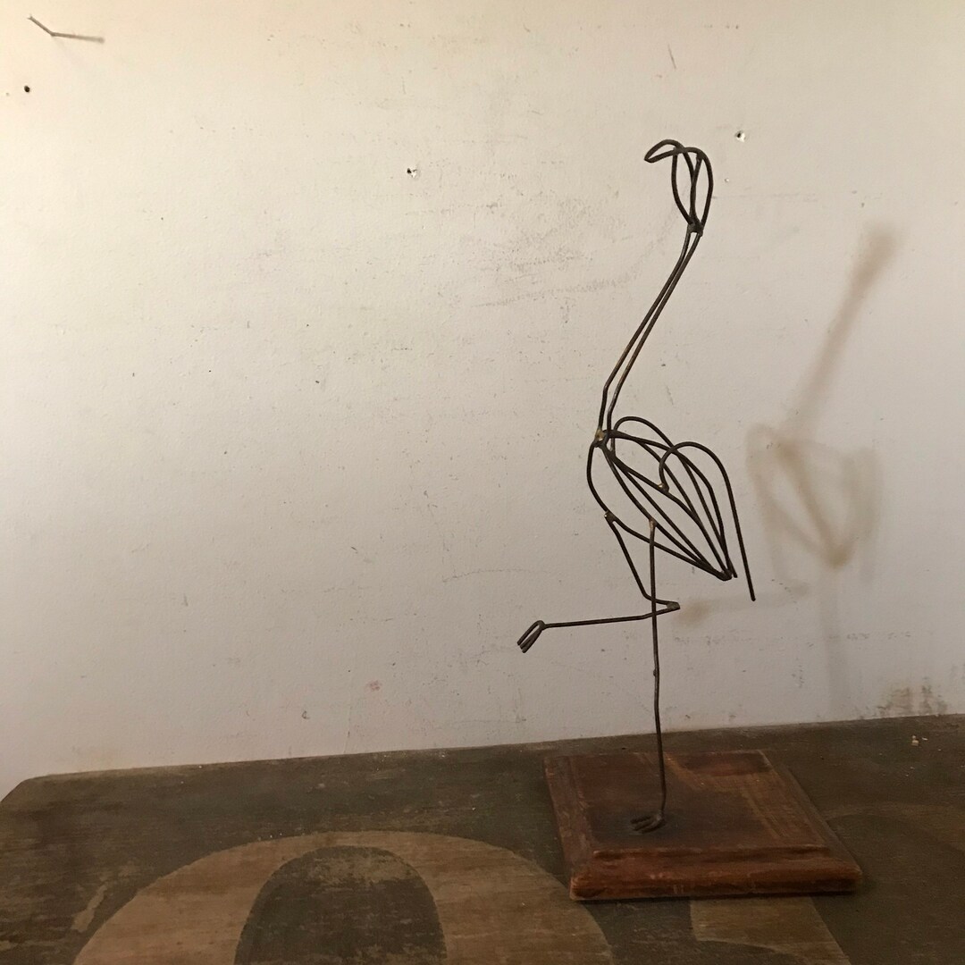 Antique Wire Bird Sculpture Mid Century Wire Work After Jere Heron ...
