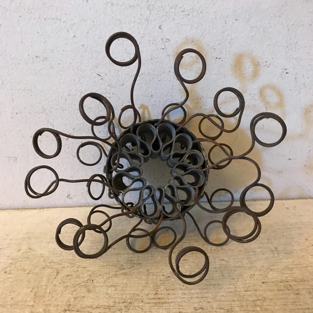 Antique Copper Wire Flower Frog Industrial Flower Arranger Garden Metal ...