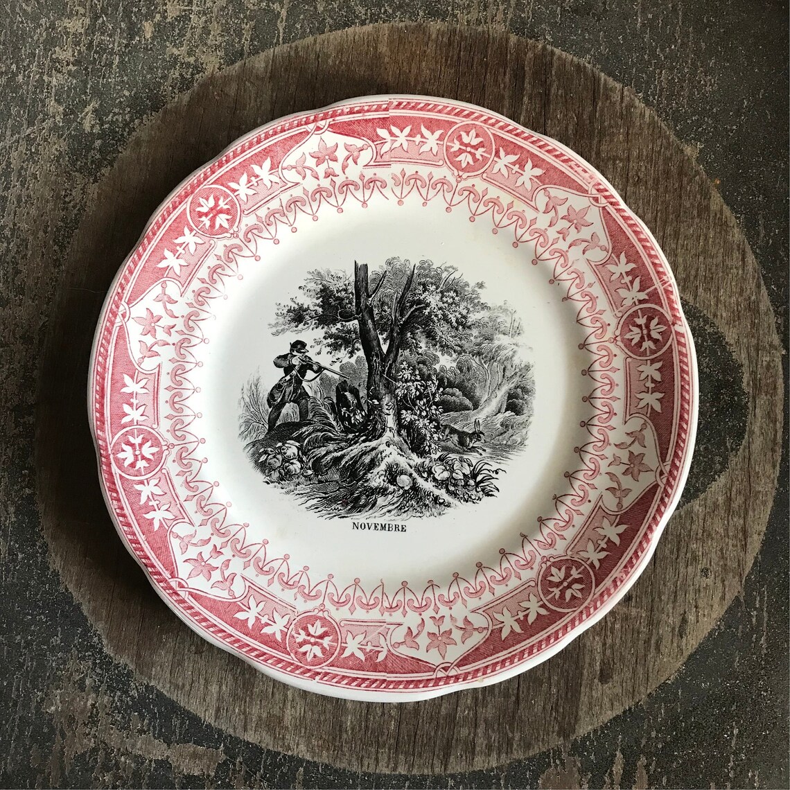 Antique French Plate French Calendar Plates Month Birthday November ...