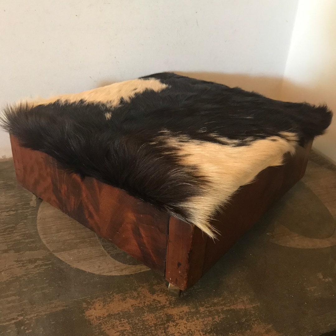 Antique Hide Ottoman Bench Leather Footstool Ottoman Industrial Classic ...
