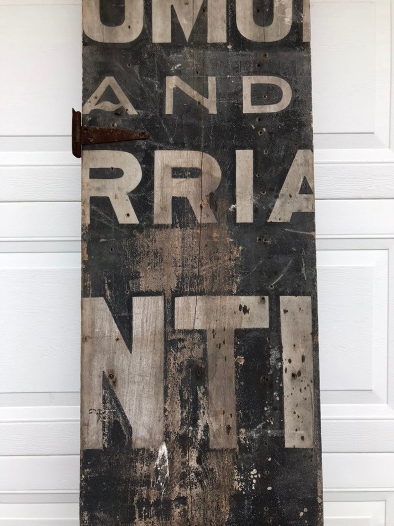 Antique Barn Door Sign AAFA Americana Folk Art Graphic Sign Wood Sign ...
