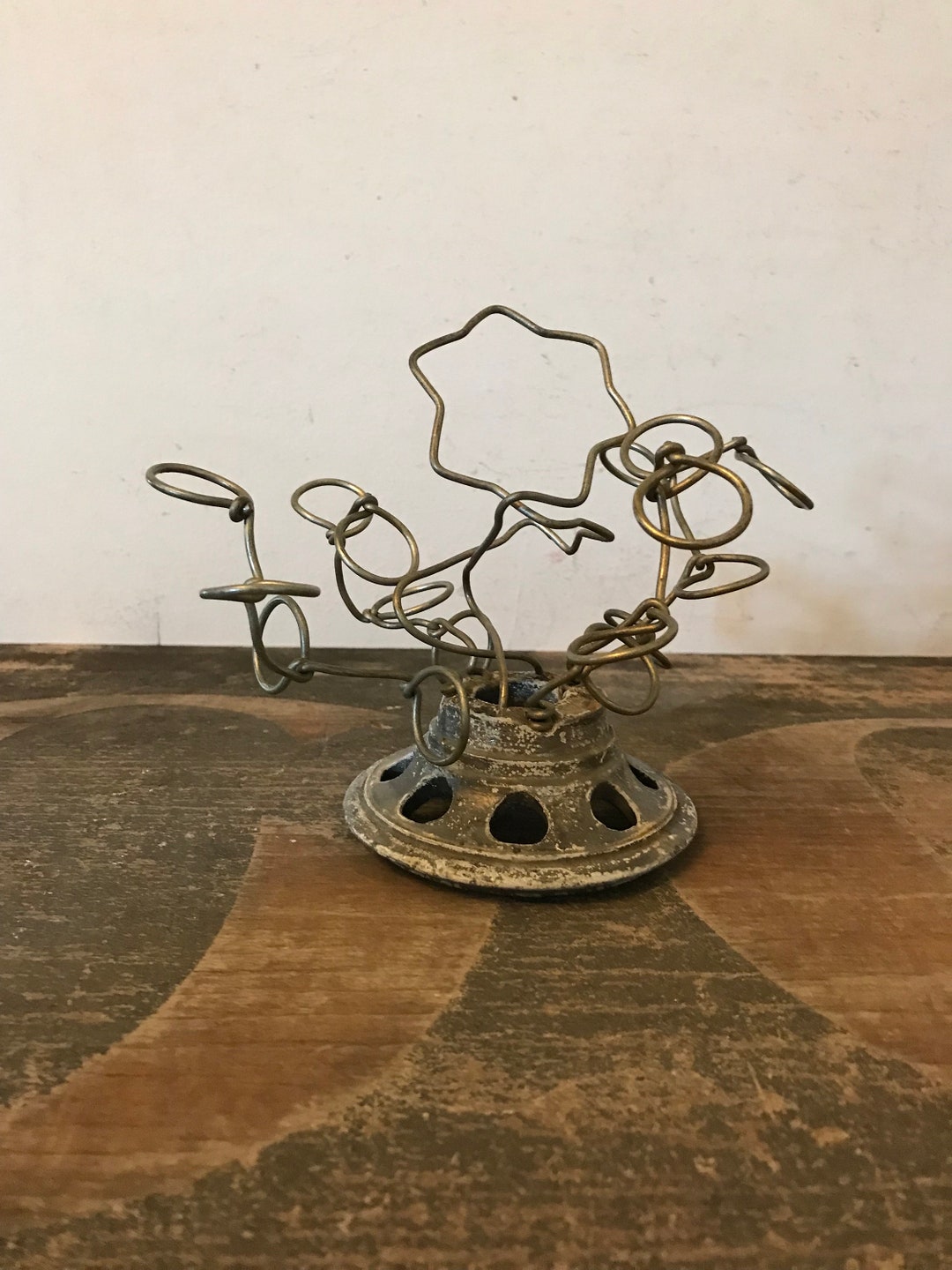 Antique Wire Flower Frogs Industrial Flower Arranger French Garden Wire ...