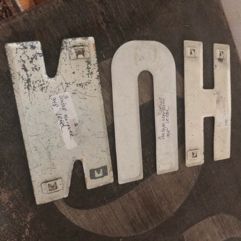 Antique Metal Letters HUN Wood Letter Store Sign Industrial - Etsy