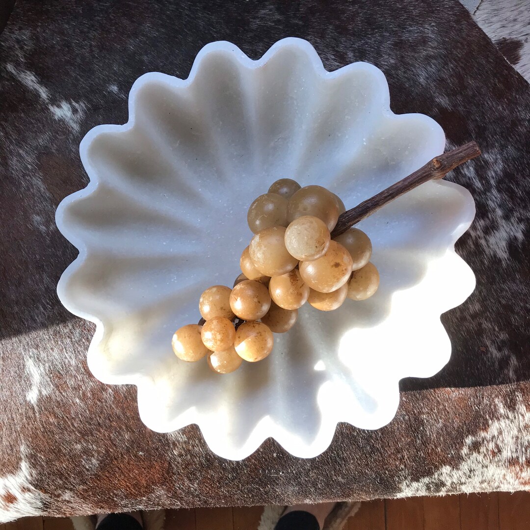 Antique Stone Fruit Grapes Wine Champagne Italian Alabaster Rare Stone ...