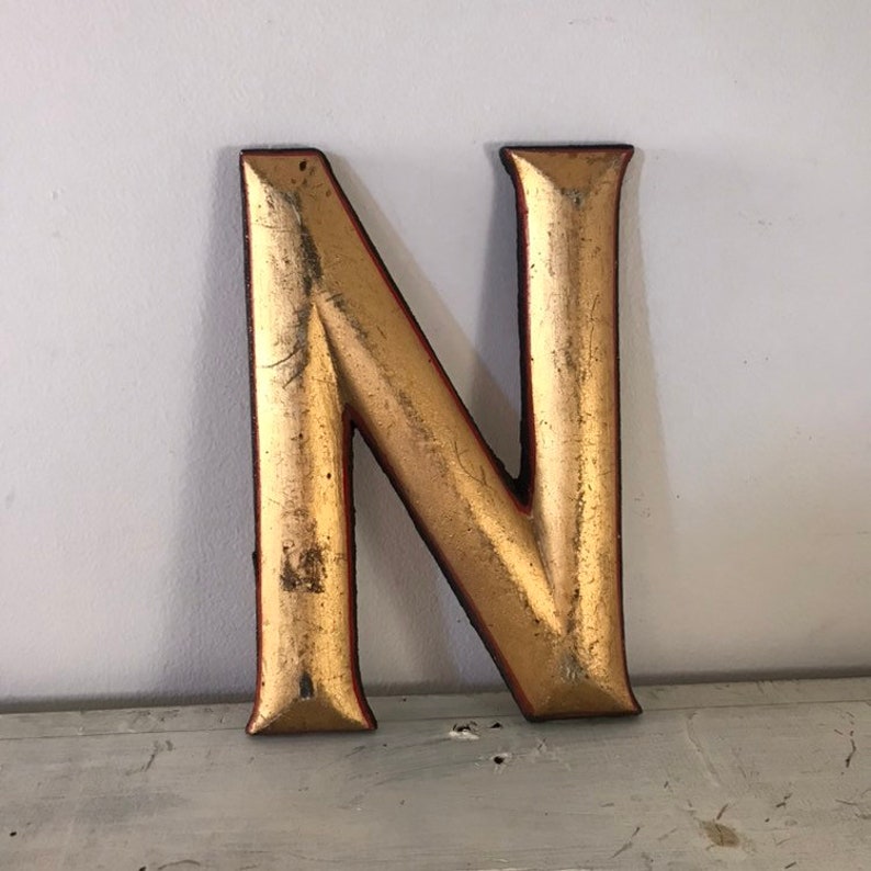 Signs Antique Wood Letter N Wood Letter N Store Sign Industrial ...