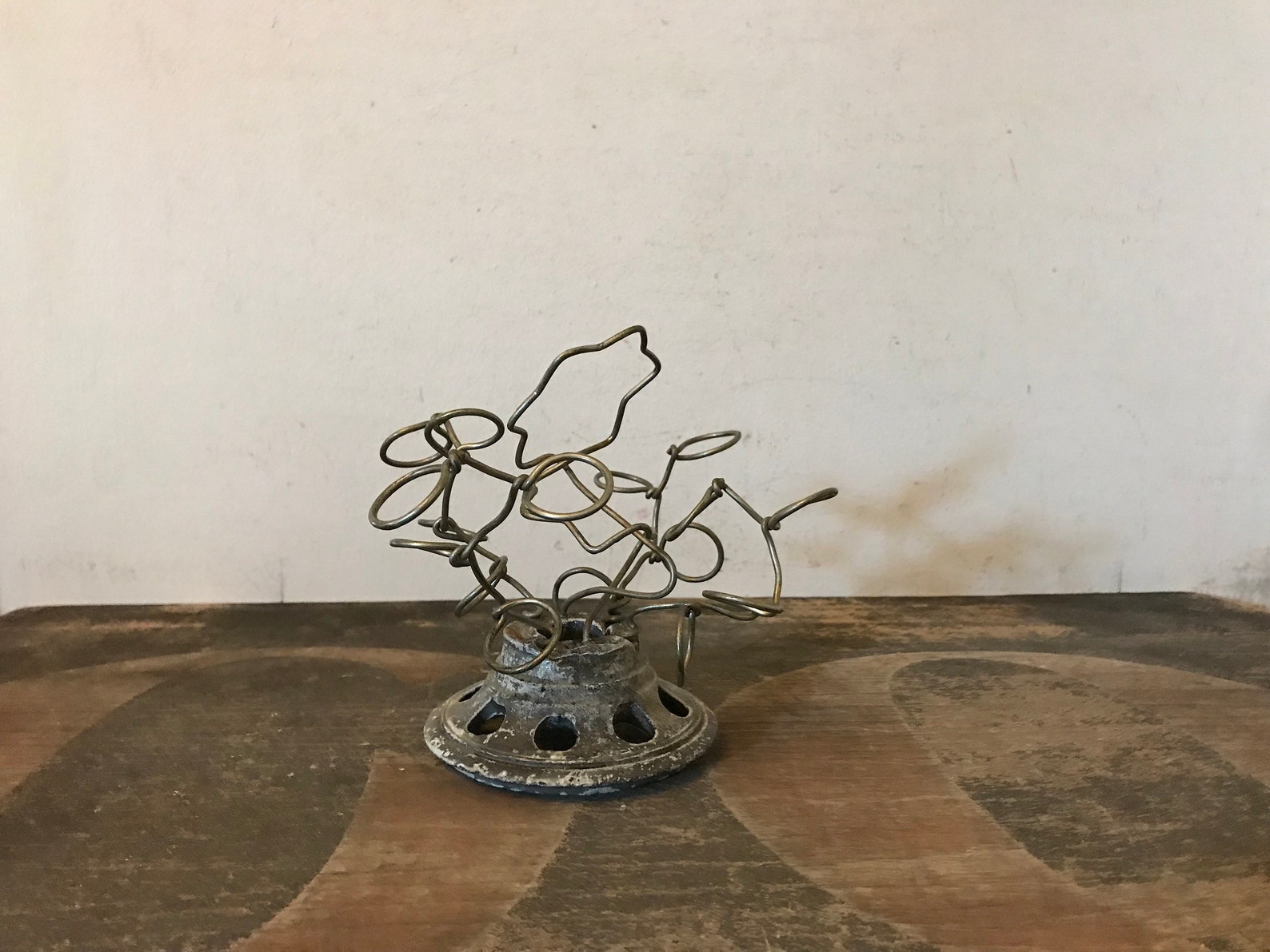Antique Wire Flower Frogs Industrial Flower Arranger French Garden Wire ...
