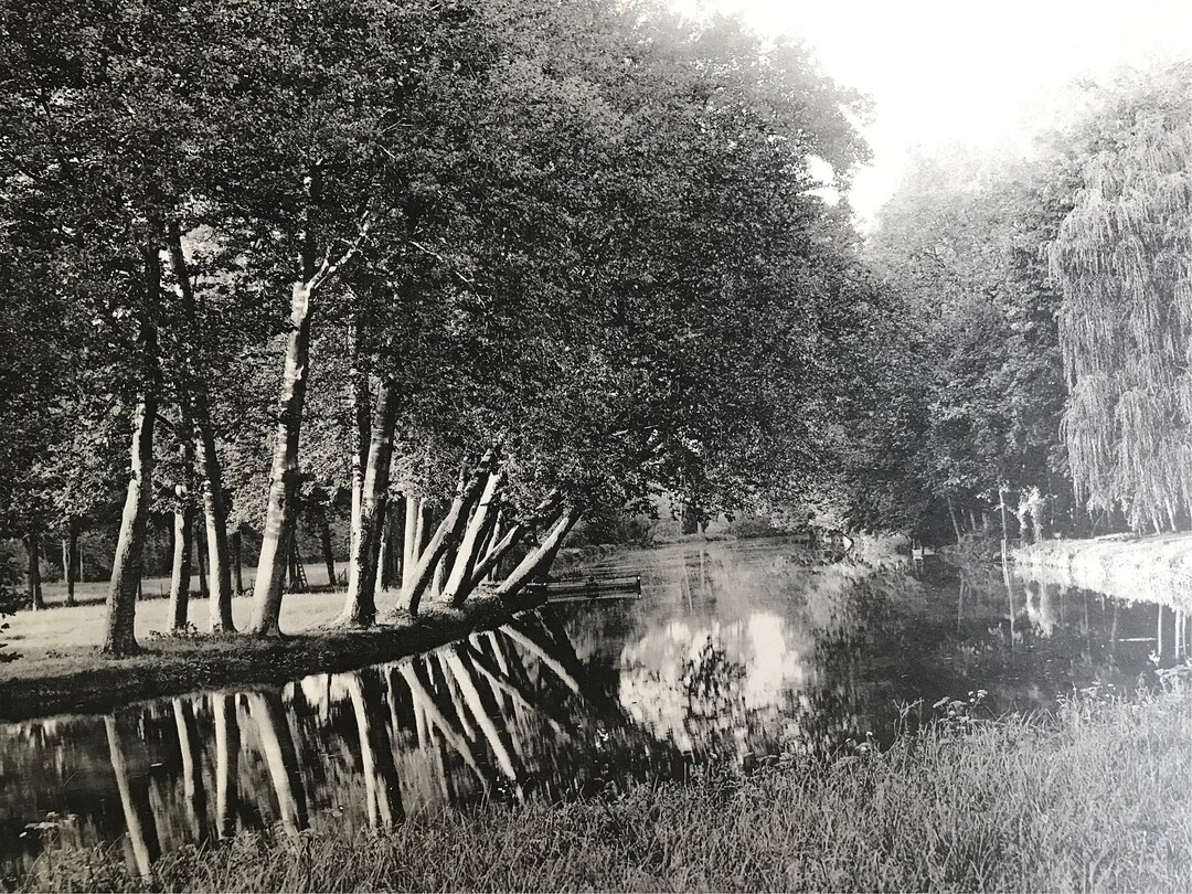 Antique French Garden Photograph Architectural Black & White Print Anet ...