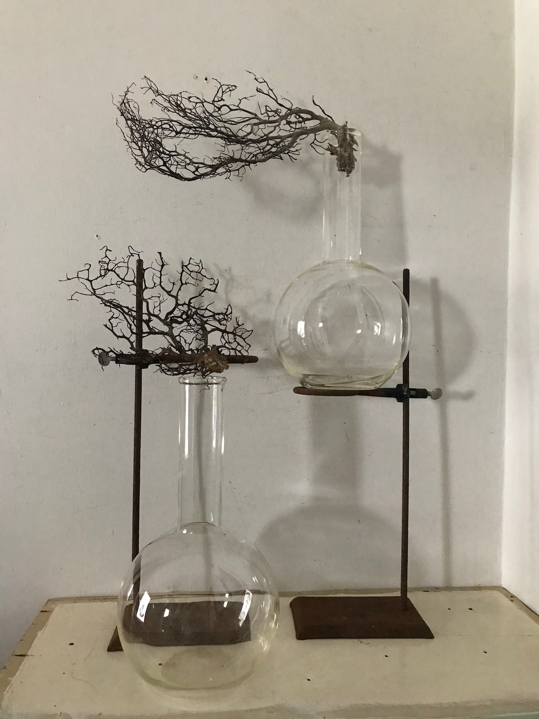 Antique Lab Rack Beaker Flask Test Tube Stands Scientific Botanical ...