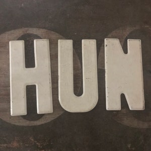 Antique Metal Letters HUN Wood Letter Store Sign Industrial ...