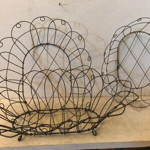 Antique French Wire Trays Rack Basket Industrial Wirework Basket Garden ...