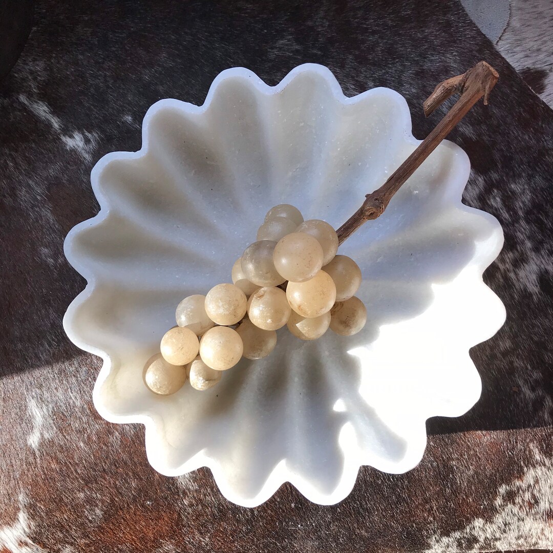 Antique Stone Fruit Grapes Wine Champagne Italian Alabaster Rare Stone ...