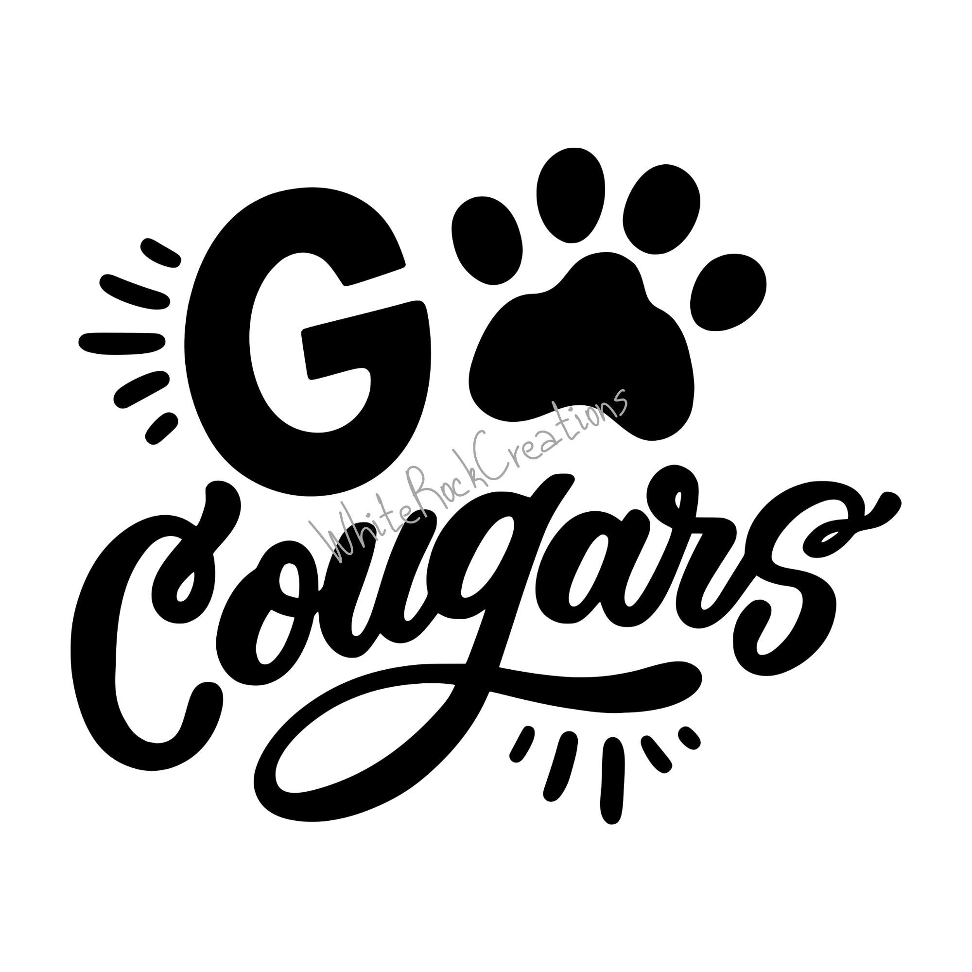 Go Cougars Svg School Sports Team Svg Football Mom Svg - Etsy
