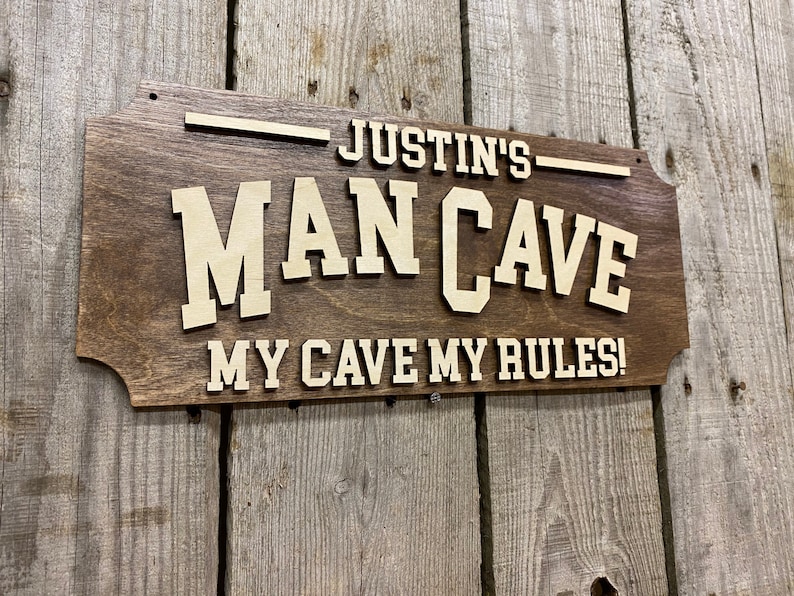 Man Cave Sign-svg, Dxf, Pdf Laser Cut File- INSTANT DOWNLOAD (15”x6.6 ...