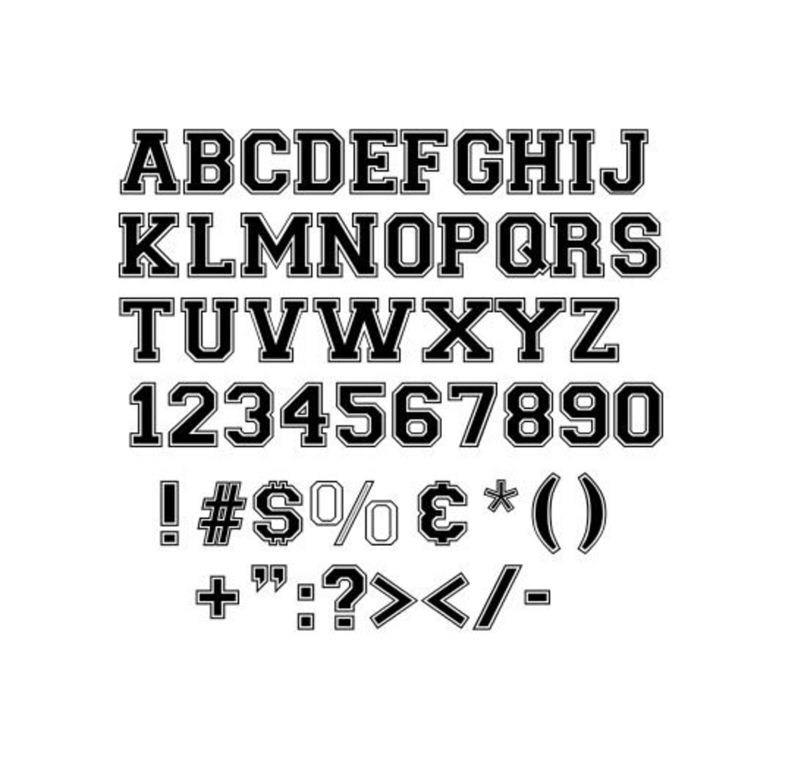 Varsity Font Svg,dxf,eps,png,jpg College Font Svg, Varsity Alphabet Svg ...