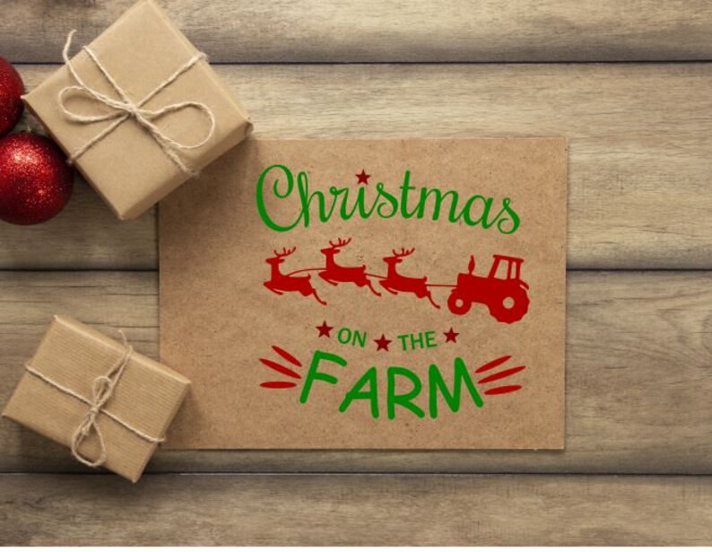 Christmas on the Farm Svgeps Png Dxf Jpg Christmas Svg Cut | Etsy