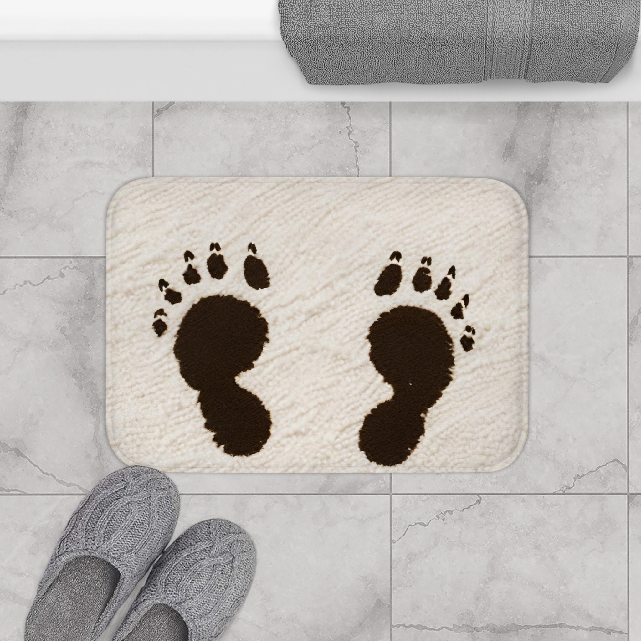 Bigfoot Muddy Foot Prints Bath Mat Cryptid Home Bathroom - Etsy