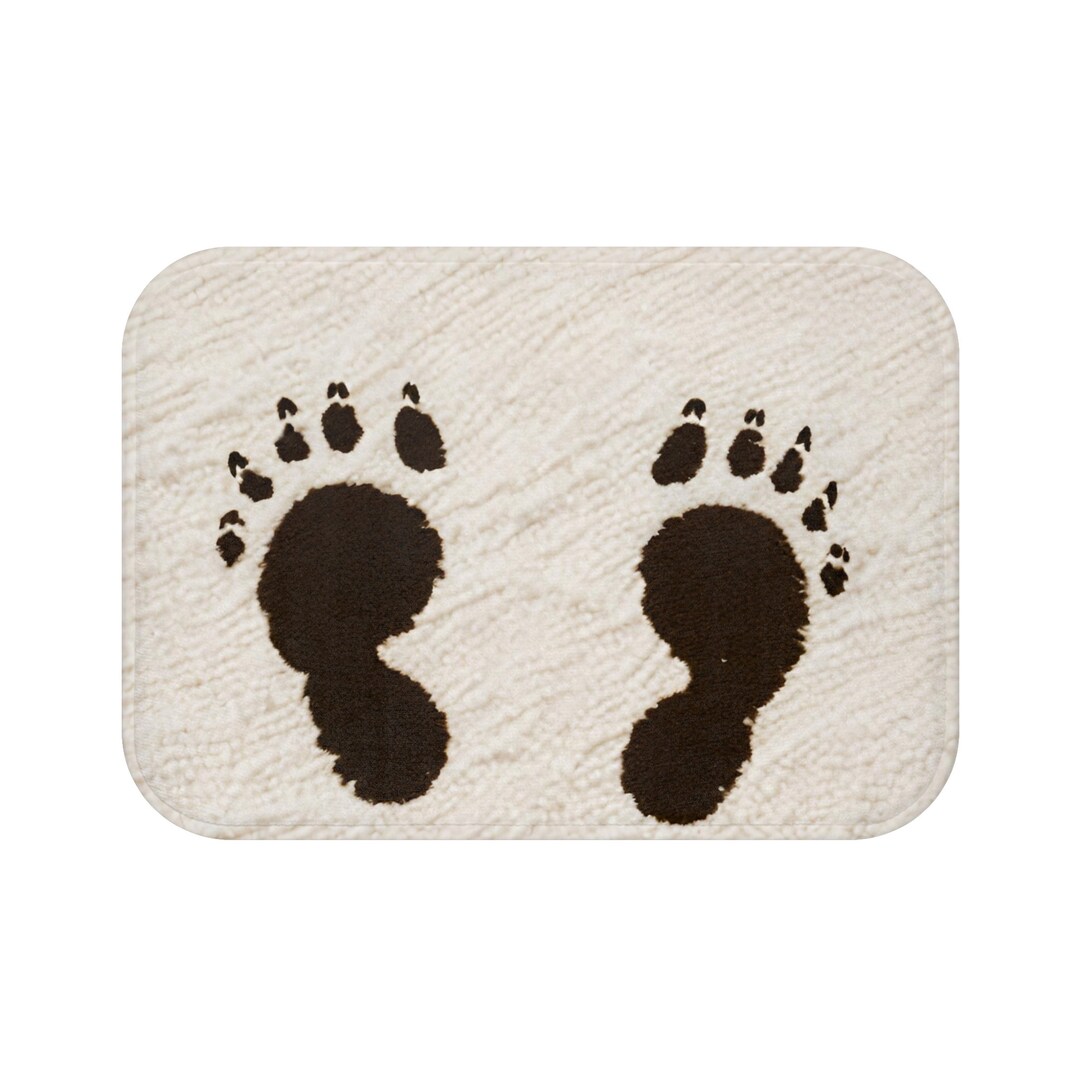 Bigfoot Muddy Foot Prints Bath Mat, Cryptid Home Bathroom Decor ...