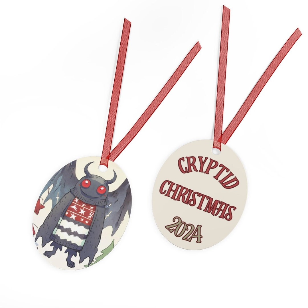 Cryptid Christmas Metal Ornaments, Corny Christmas Cryptids, Cryptid ...