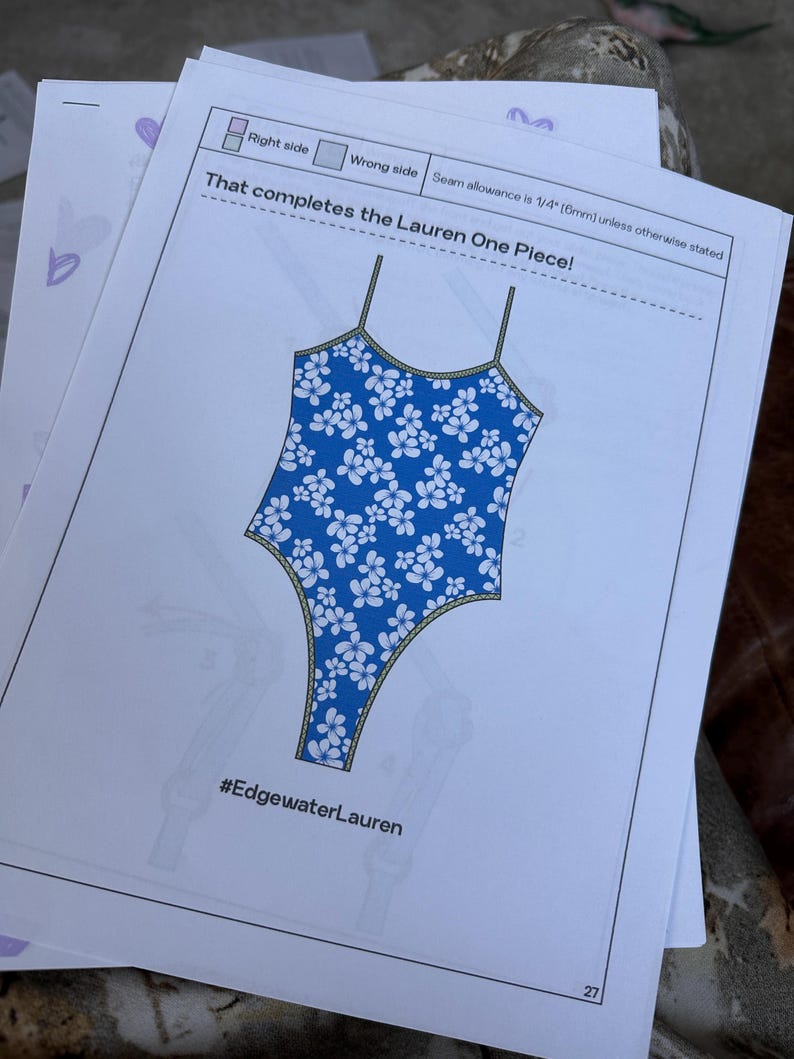 Basic One Piece Sewing Pattern With Binding | Lauren (PDF Pattern) - Etsy