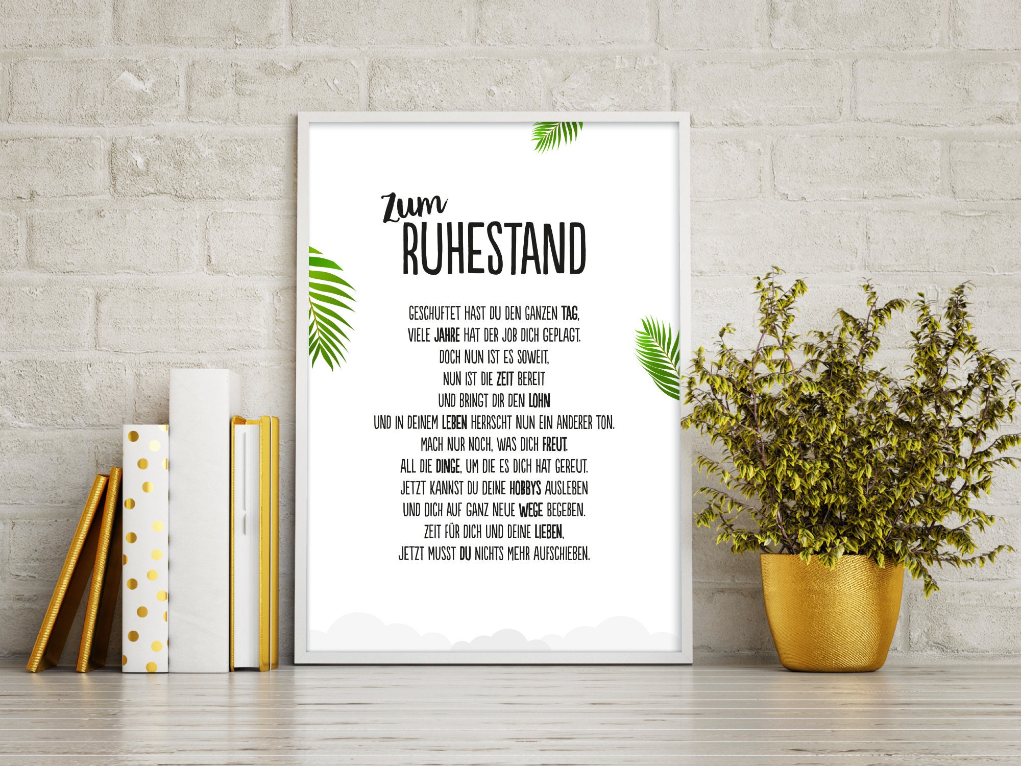 Geschenk Karte RUHESTAND Kunstdruck Rente Abschied Kollege Berufsleben ...