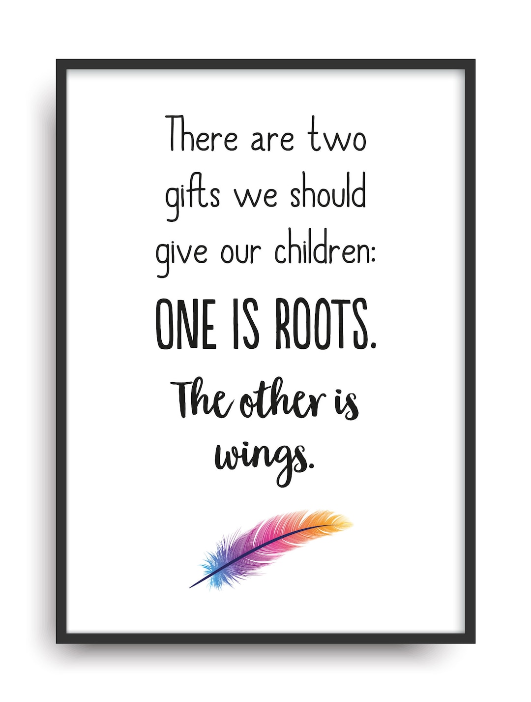 Art Print ROOTS N WINGS Fine Art Poster Print Poster Modern Vintage Decoration Picture DIN A4 ...