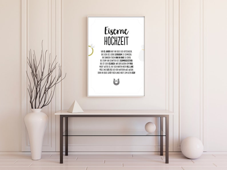 Geschenk Karte EISERNE HOCHZEIT Kunstdruck 65. Hochzeitstag Eisen ... Geschenk Karte EISERNE HOCHZEIT Kunstdruck 65. Hochzeitstag Eisen ...