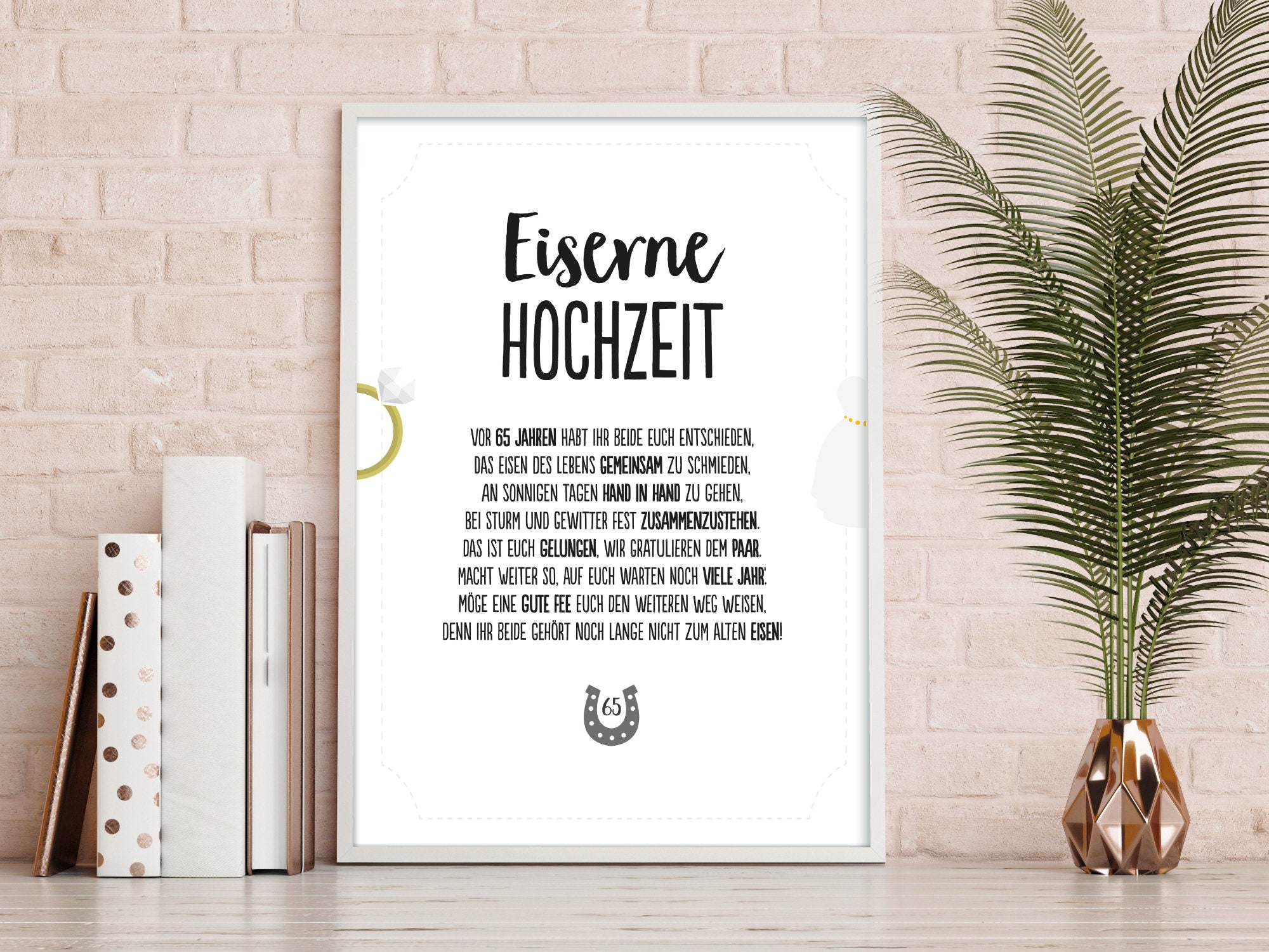 Geschenk Karte EISERNE HOCHZEIT Kunstdruck 65. Hochzeitstag Eisen ... Geschenk Karte EISERNE HOCHZEIT Kunstdruck 65. Hochzeitstag Eisen ...