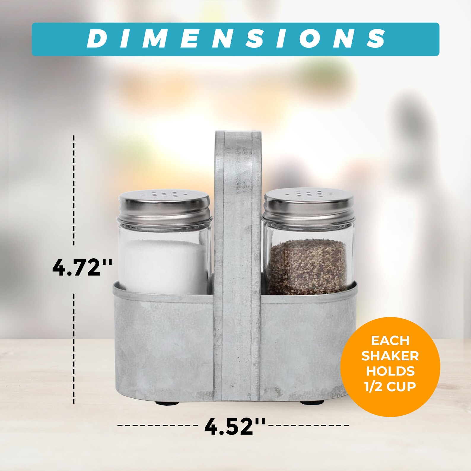 Farmhouse Galvanized Salt and Pepper Caddy Set - Etsy