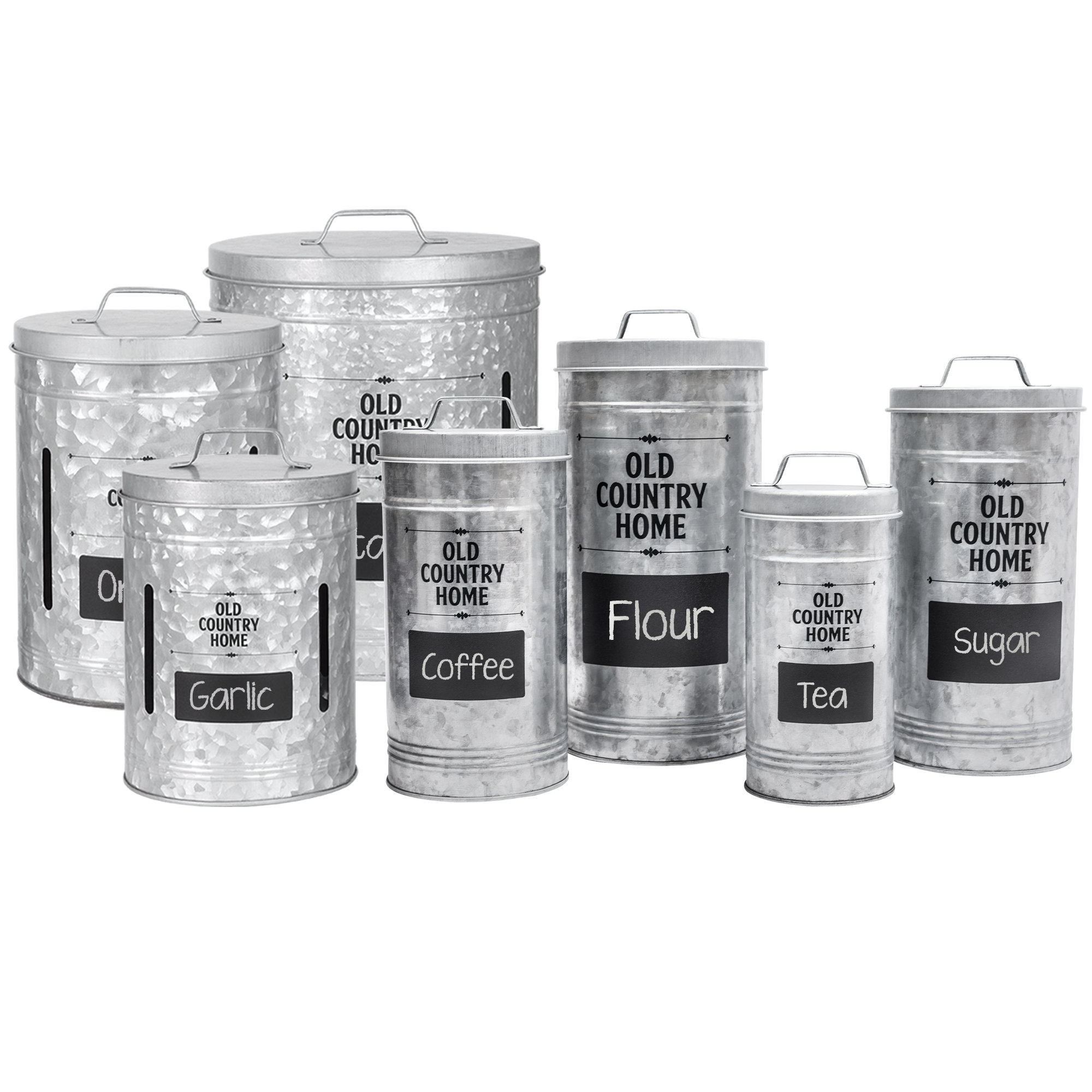 Farmhouse Kitchen Canisters Set by Saratoga Home Galvanized - Etsy