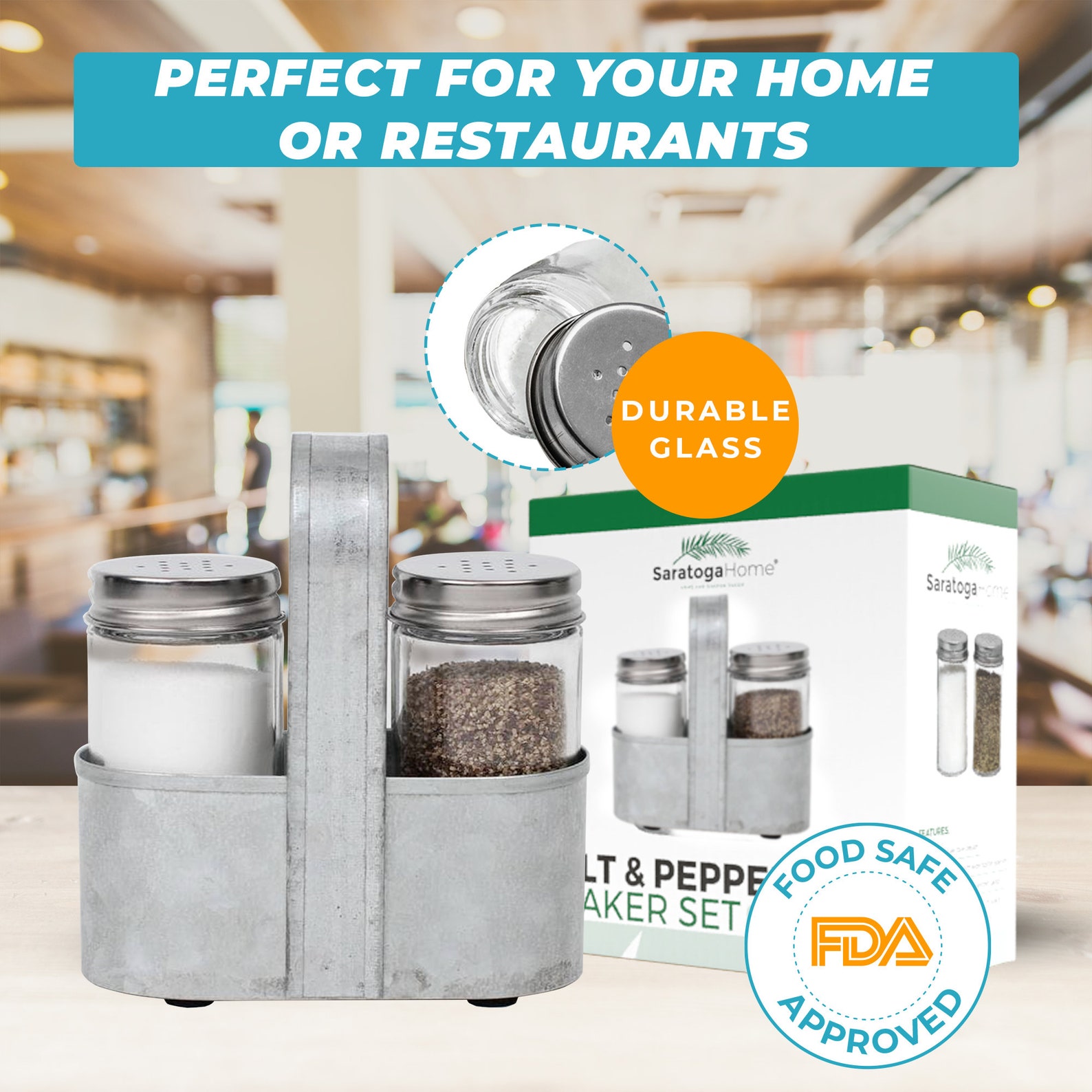 Farmhouse Galvanized Salt and Pepper Caddy Set - Etsy