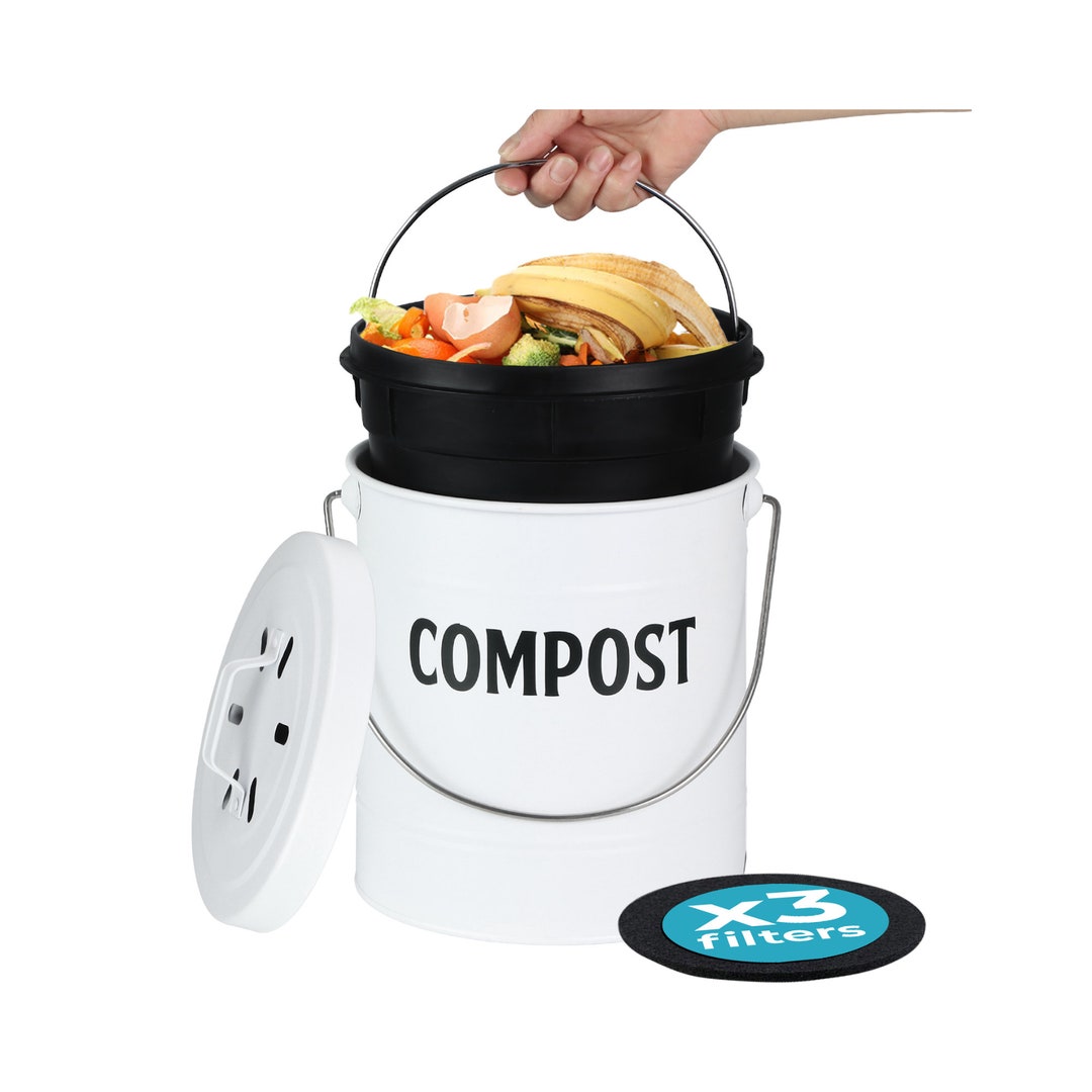 Compost Pail for Kitchen Counter by Saratoga Home White - Etsy